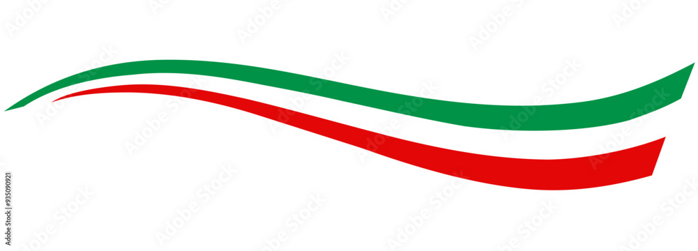 Vector de Stock Italian flag tricolor rainbow stripes curvy design ...