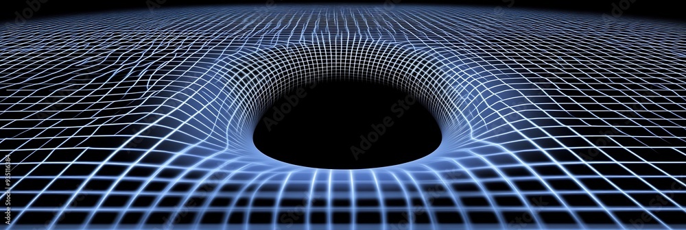 Ilustración de Stock Illustration of a black hole where the ...