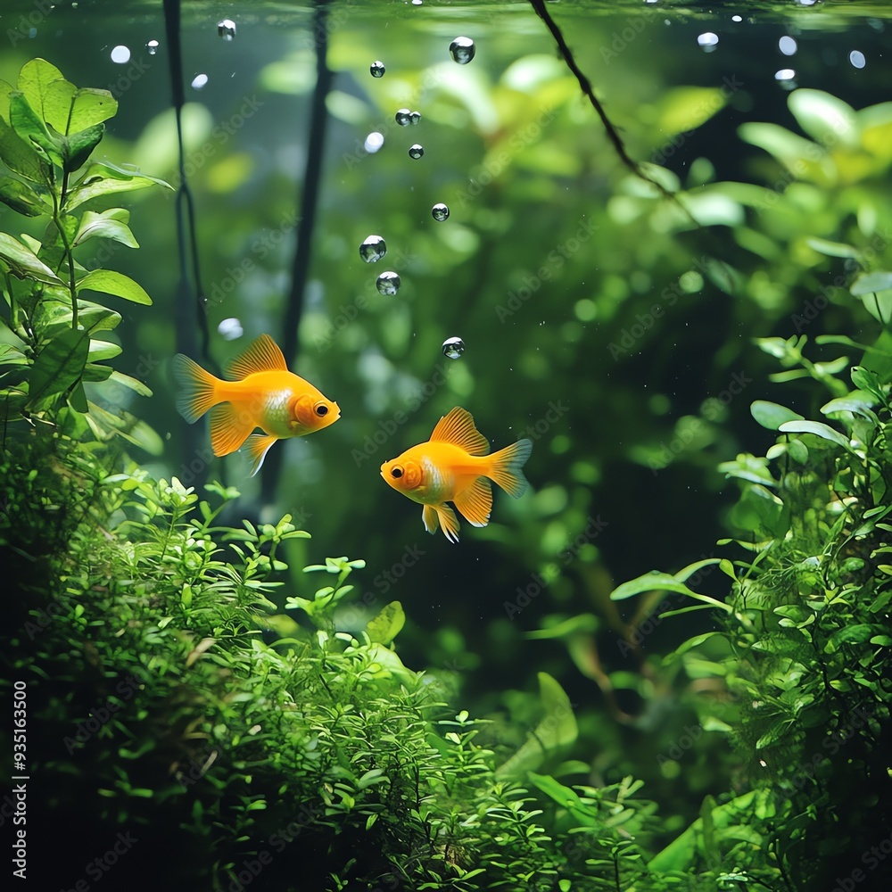 Mollies interacting in a densely planted aquarium, their movements ...