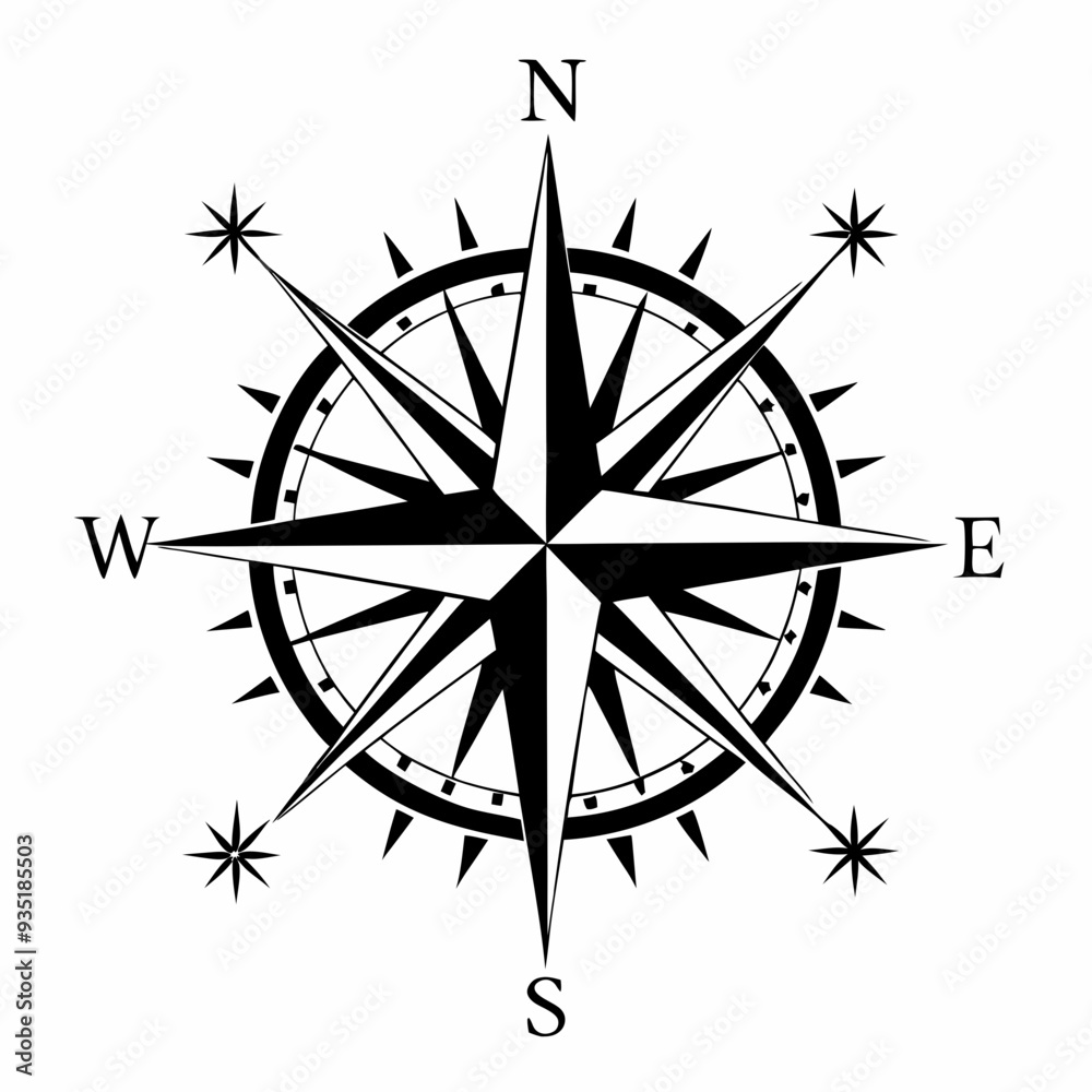 Vector de Stock Compass Clipart, Compass SVG Cut Files For Cricut ...
