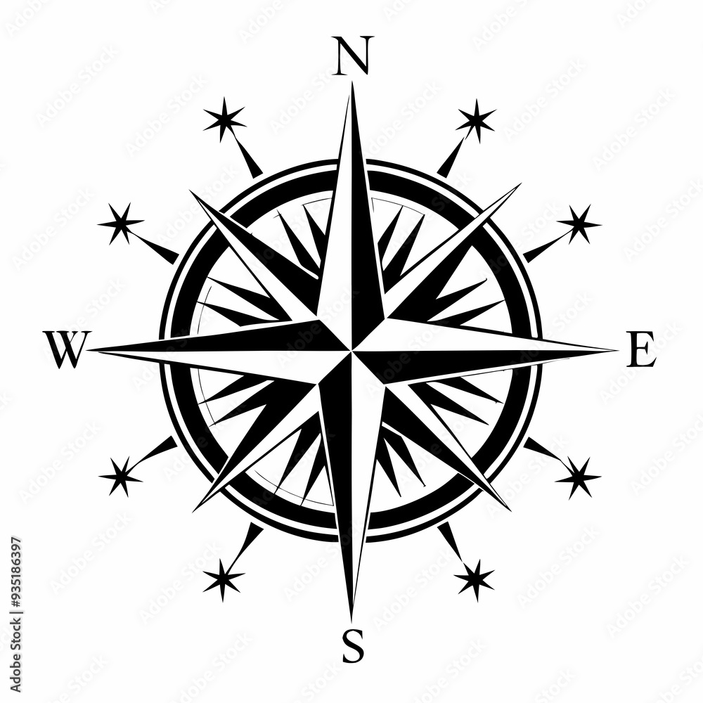 Image vectorielle Stock Compass Clipart, Compass SVG Cut Files For ...