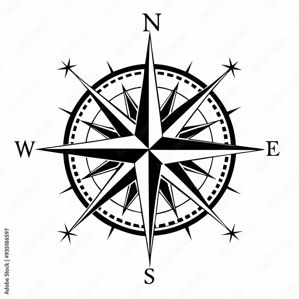 Vector de Stock Compass Clipart, Compass SVG Cut Files For Cricut ...