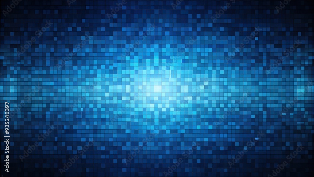 Ilustración de Stock Minimalist pixel art with glitchy texture in blue ...