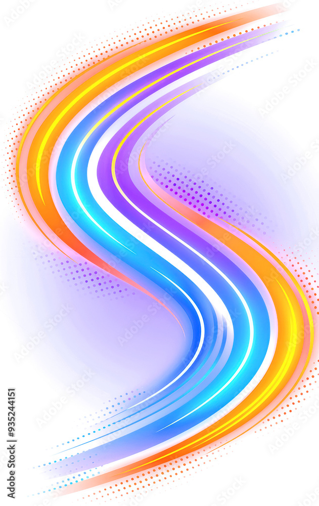 Seven color waves on transparent background. PNG Stock Illustration ...