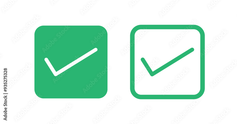 Stock-Vektorgrafik „check mark icon button set. check box icon with right or correct buttons and ...