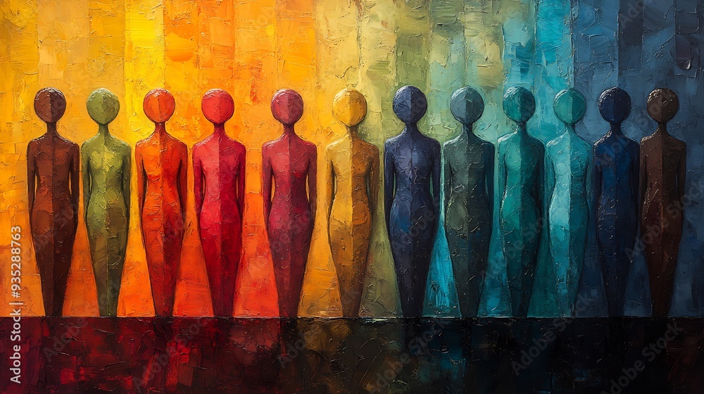 Diverse Unity abstract image where diverse human figure intertwined ...