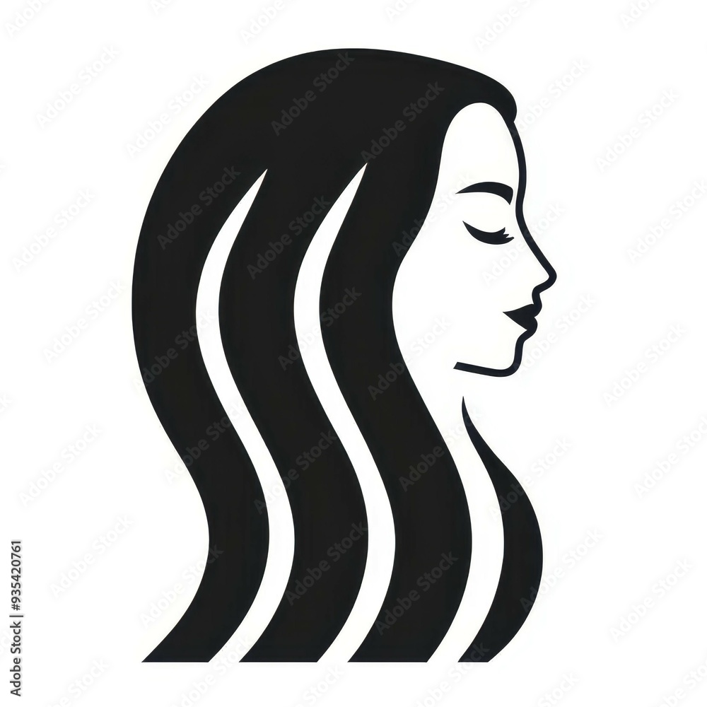 Create a sleek logo featuring an outlined beauty face integrated with ...