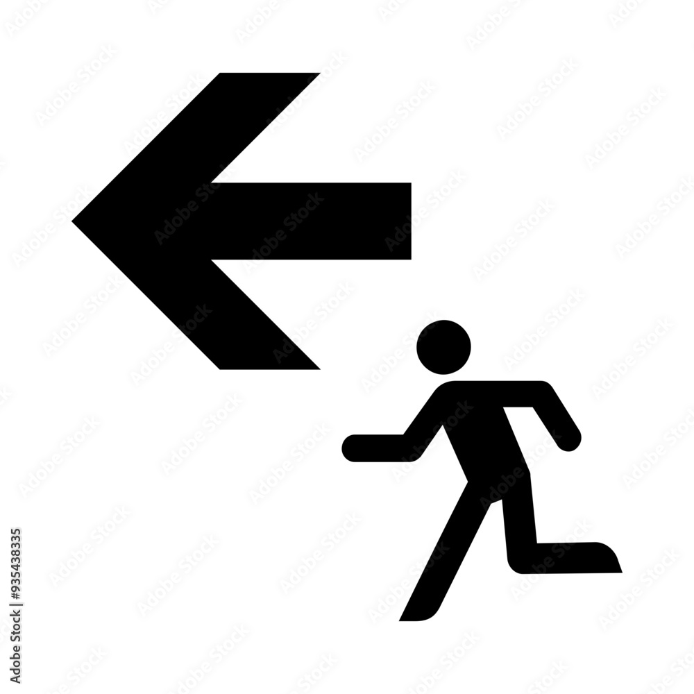 ISO emergency and first aid safety signs_evacuation route symbol only ...