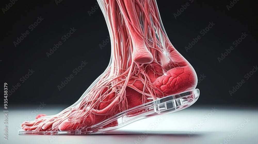 Detailed 3D Rendering of Human Achilles Tendon and Muscle Tissue An ...