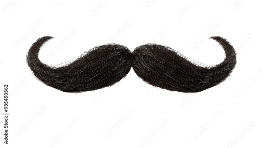 Classic Black Handlebar Mustache on transparent background with Curled ...