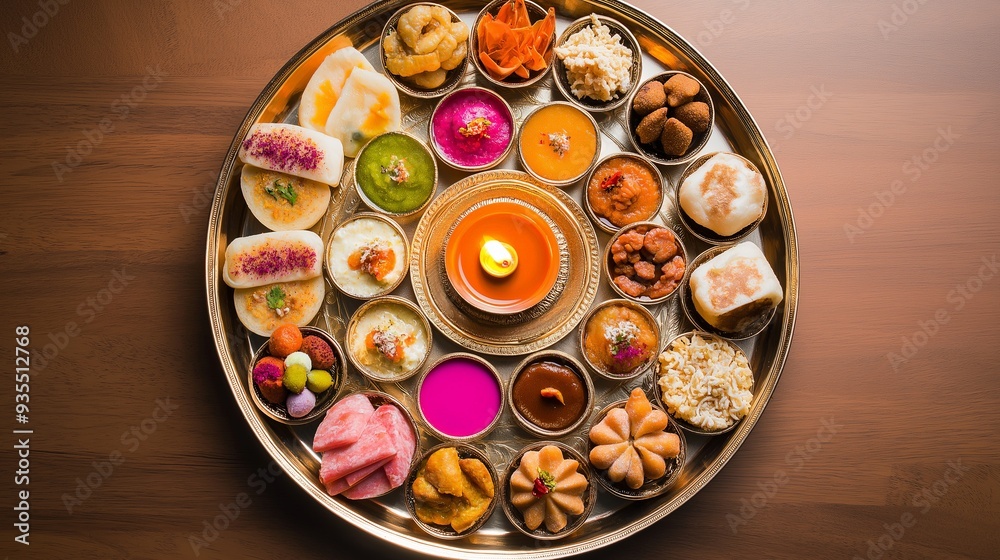 Diwali Thali (Platter) with Sweets and Savories – A traditional Indian ...