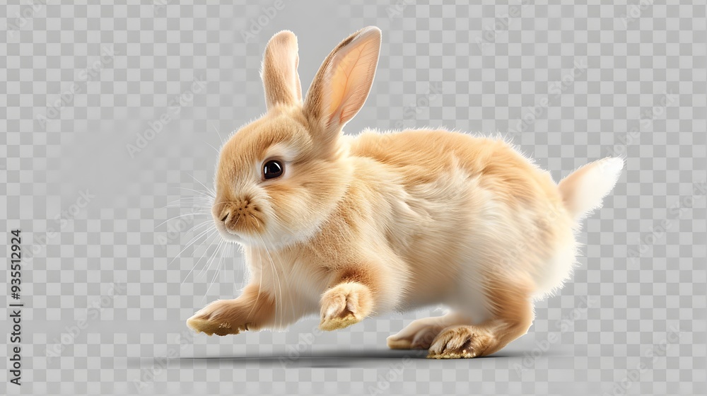 FOUR OF Studio portrait of cute rabbit isolated on transparent png ...
