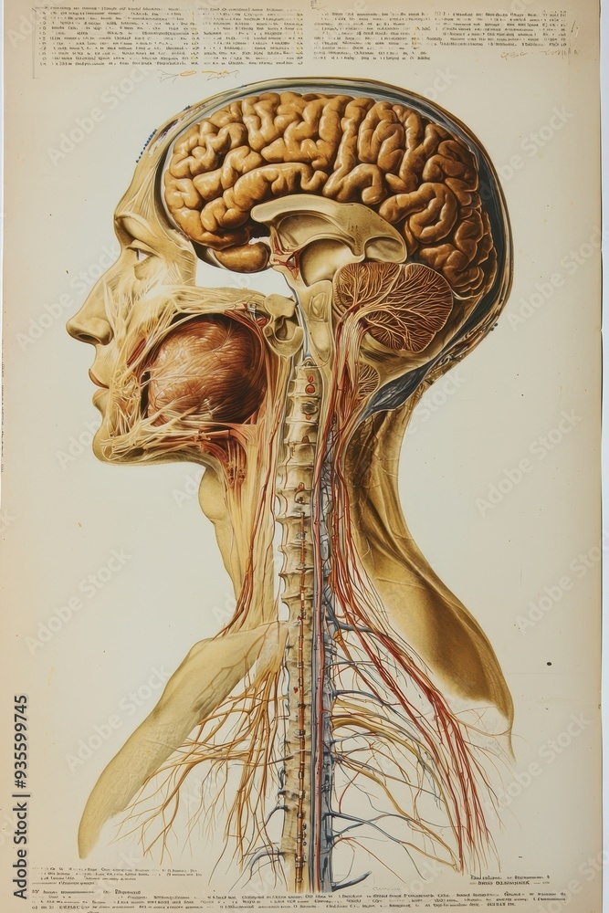 Human Nervous System Anatomy Stock Illustration | Adobe Stock