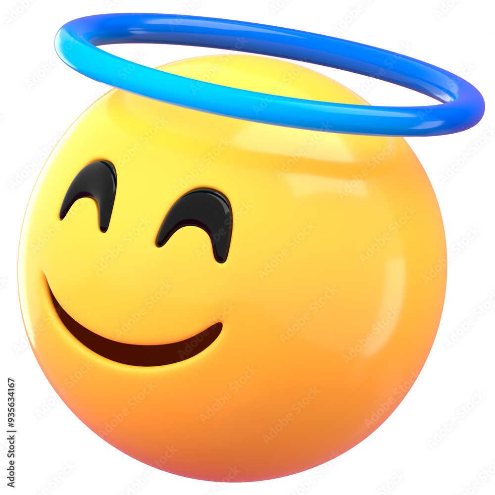 PNG 3D angel face emoticon, social media sticker, transparent ...