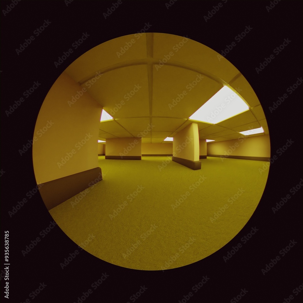 3d render liminal space backrooms wallpaper HD high resolution scene of ...