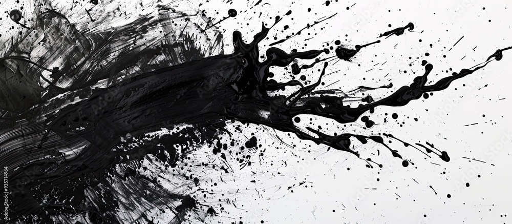 Black ink splash Blot overlay Frayed edge texture Liquid paint splatter ...