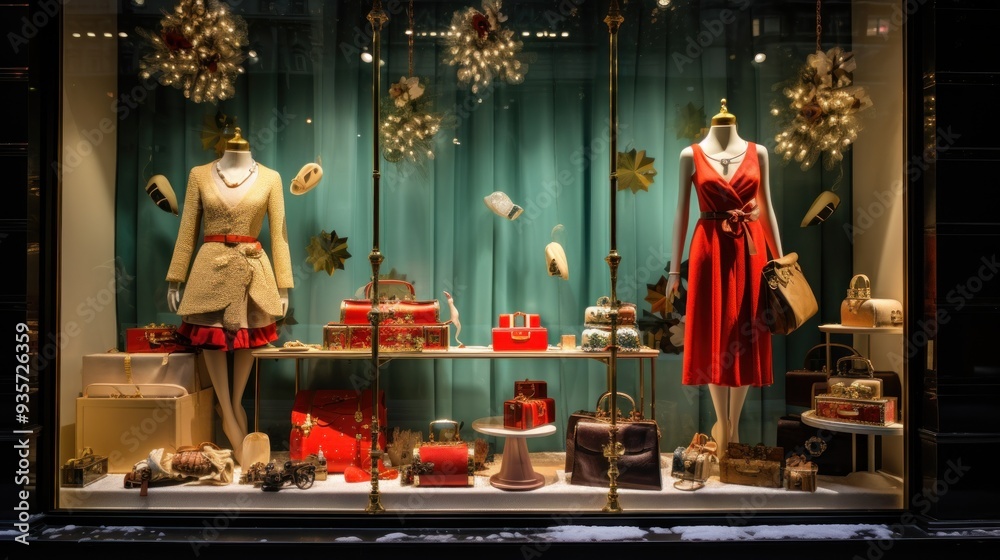 Boutique storefronts with window displays decorated with eye-catching ...