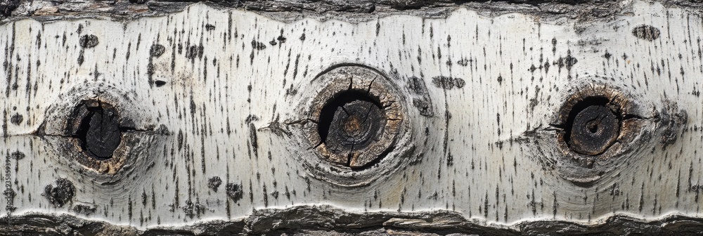 Birch Tree Bark Texture with Knots - Closeup - A closeup of birch tree ...