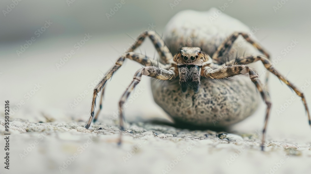 A detailed look at a spider with an egg sac, capturing its intricate ...