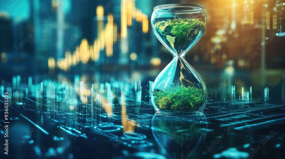 LCA life cycle assessment concept. Hourglass with LCA icon ...