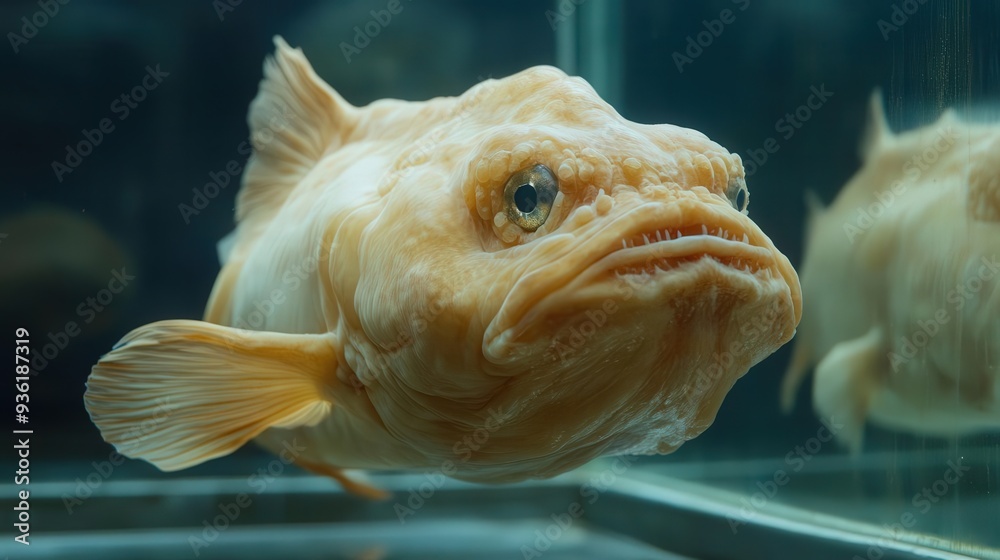 4K Realistic Blobfish in pressurized tank vs. depressurized, scientific ...
