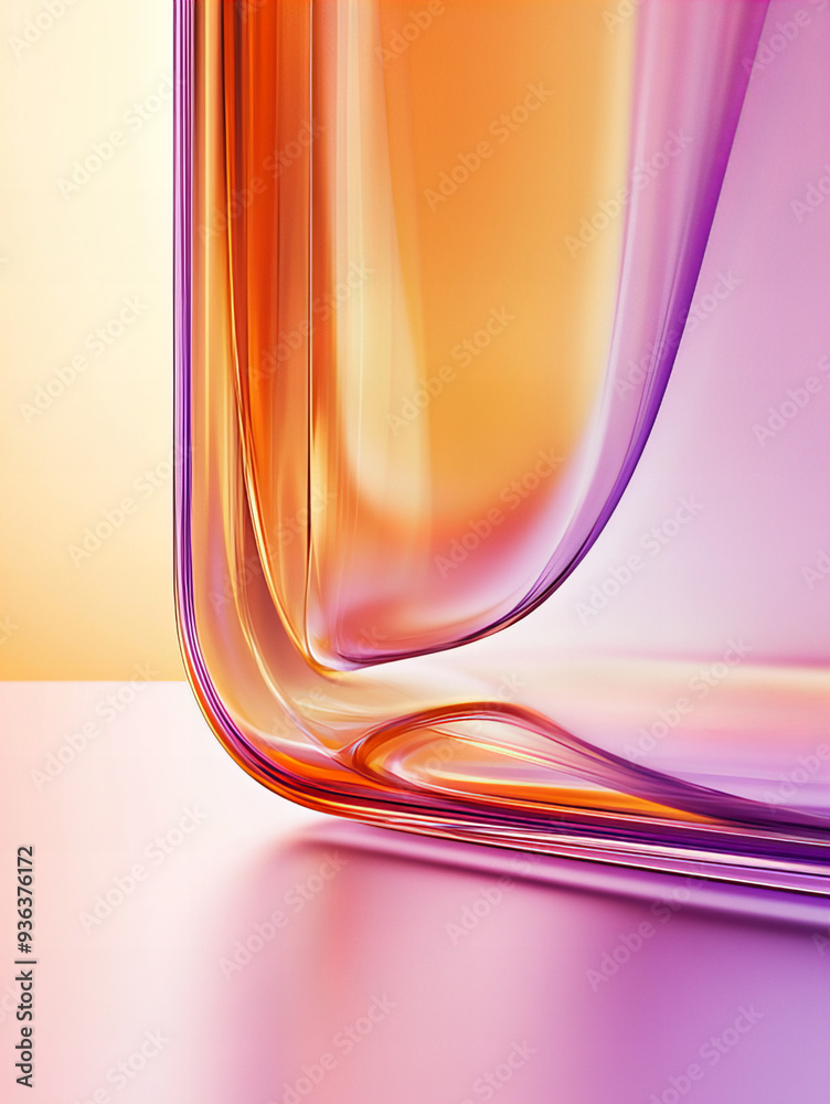 Abstract Backgrounds, Smooth Lines, Design, Amorphous glass-effect ...