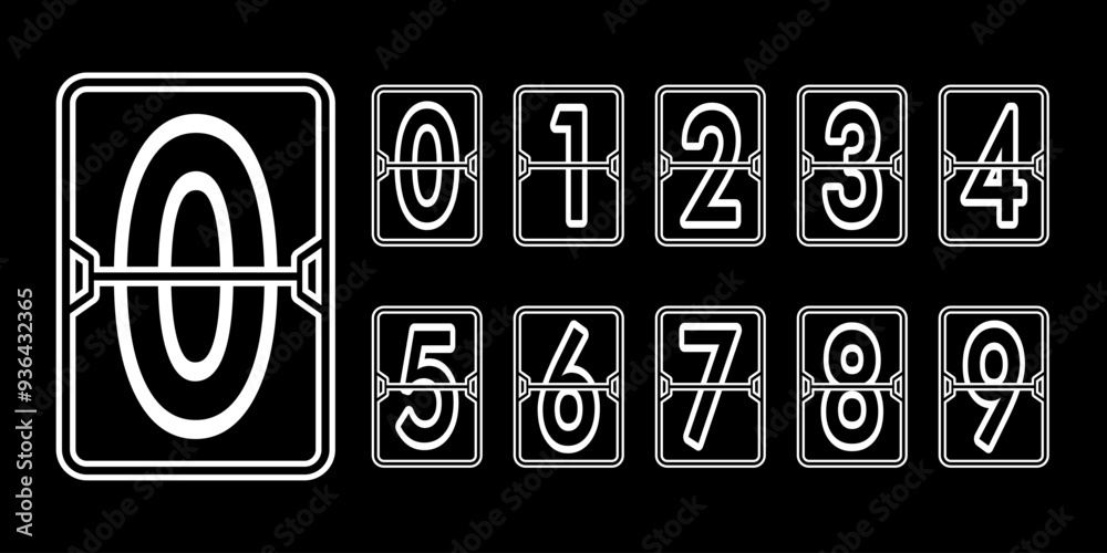 Numbers in flip clock and countdown counter style. Flip clock ...
