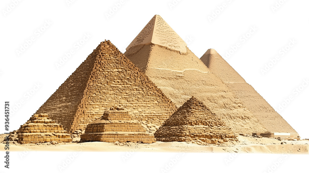 Illustration Stock Giza Pyramids Iconic, Majestic Giza Pyramids, Giza ...