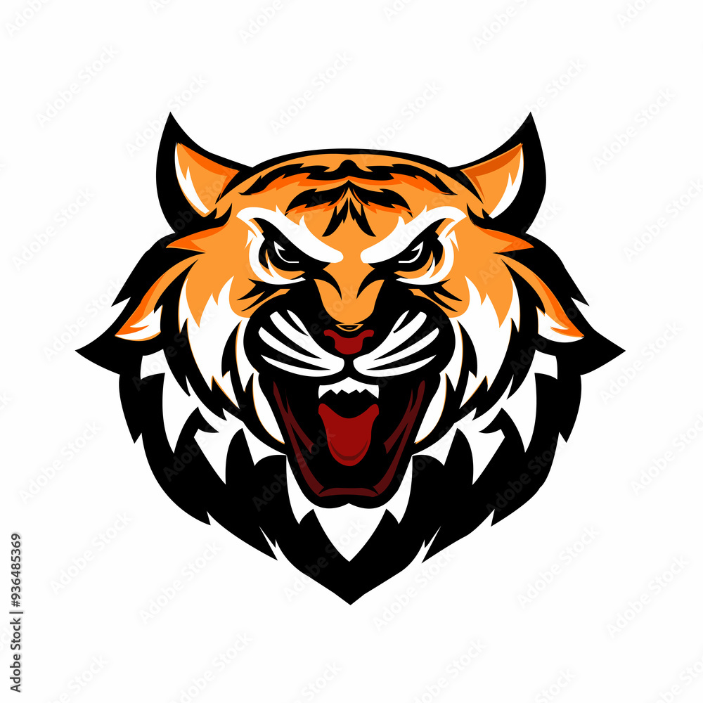 Tiger logo art form adobe illustrator Stock Illustration | Adobe Stock