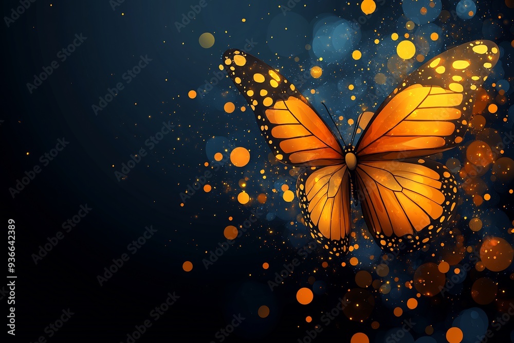 Vector depiction of a butterfly effect where a small action triggers a ...