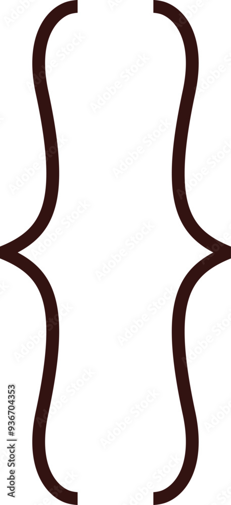 Double brackets. Curly angled and rounded braces pair, symmetric ...