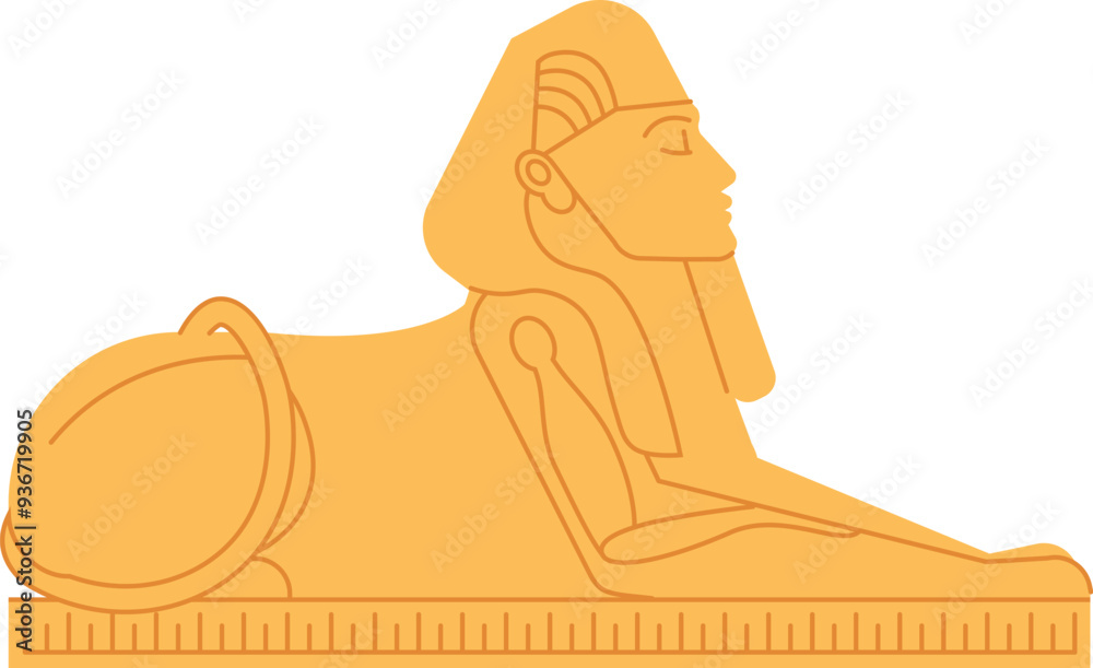 Vector de Stock Great sphinx of Giza, deity or mythological creature with human's head and lion ...