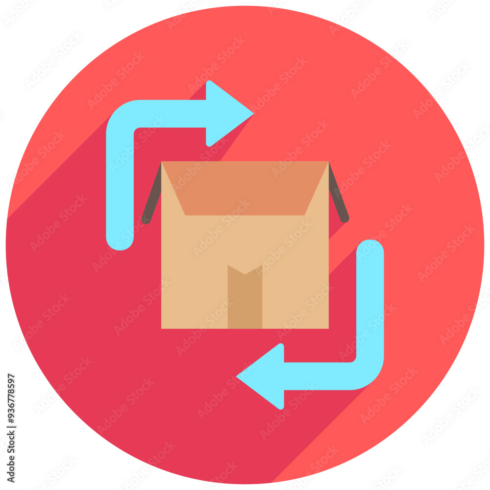 Vector de Stock Reverse Logistics rounded multi color icons, use for ...
