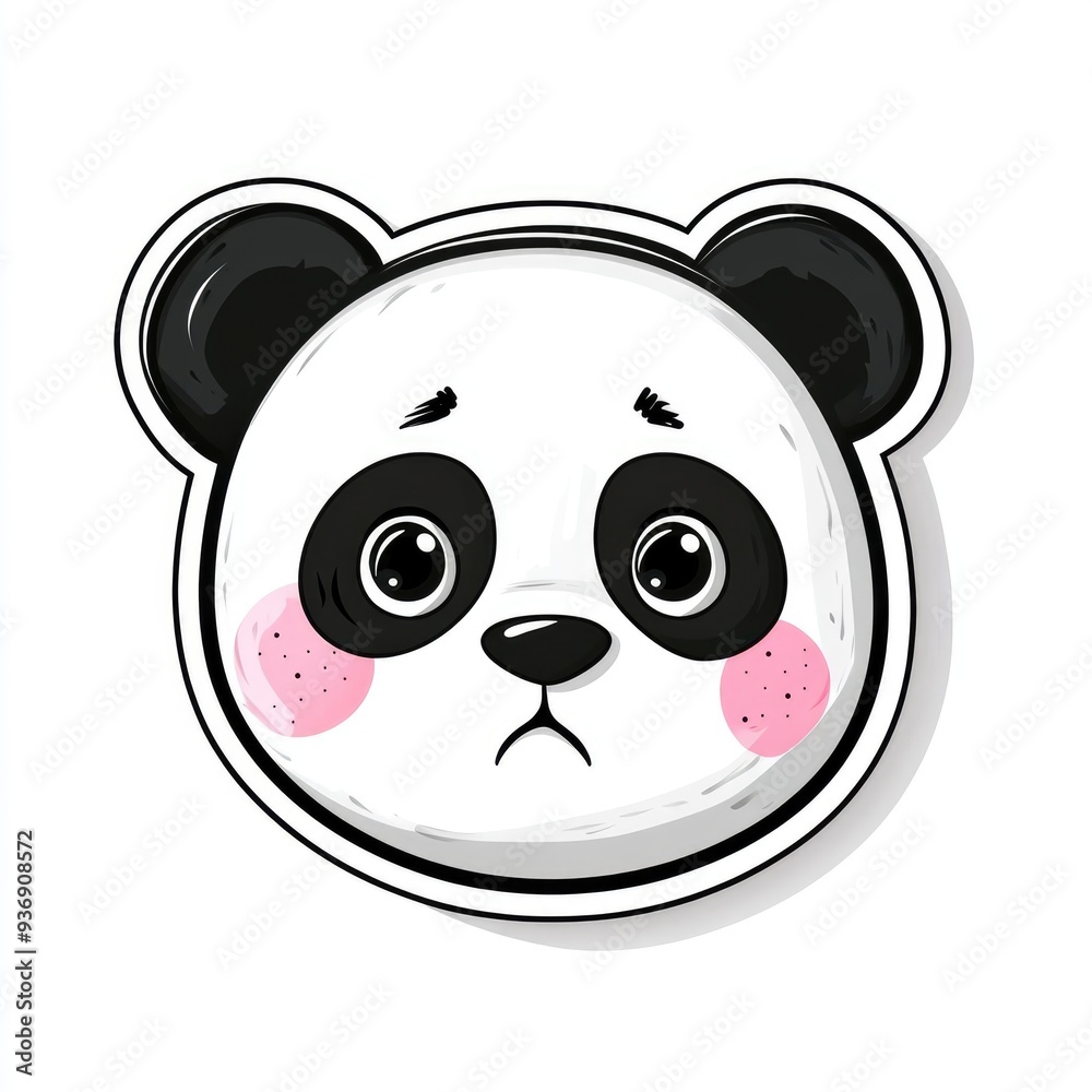 Angry panda sticker illustration featuring a cartoon-style face on a ...