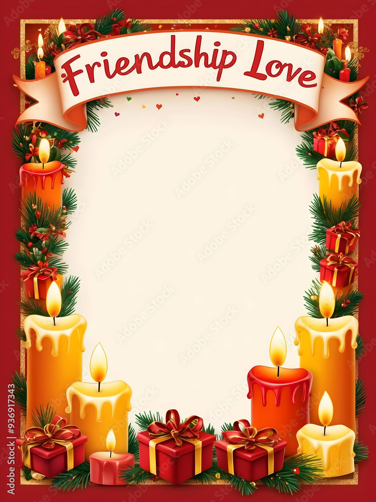 Friendship Day Joy Border Frame with Candles and Gifts – Celebrate ...