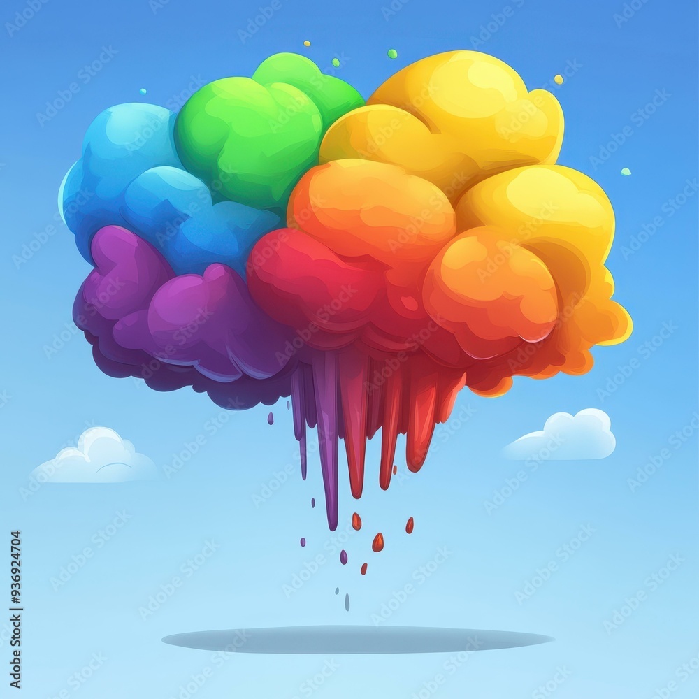 Dreamy rainbow clouds bring joy and color, creating an enchanting ...