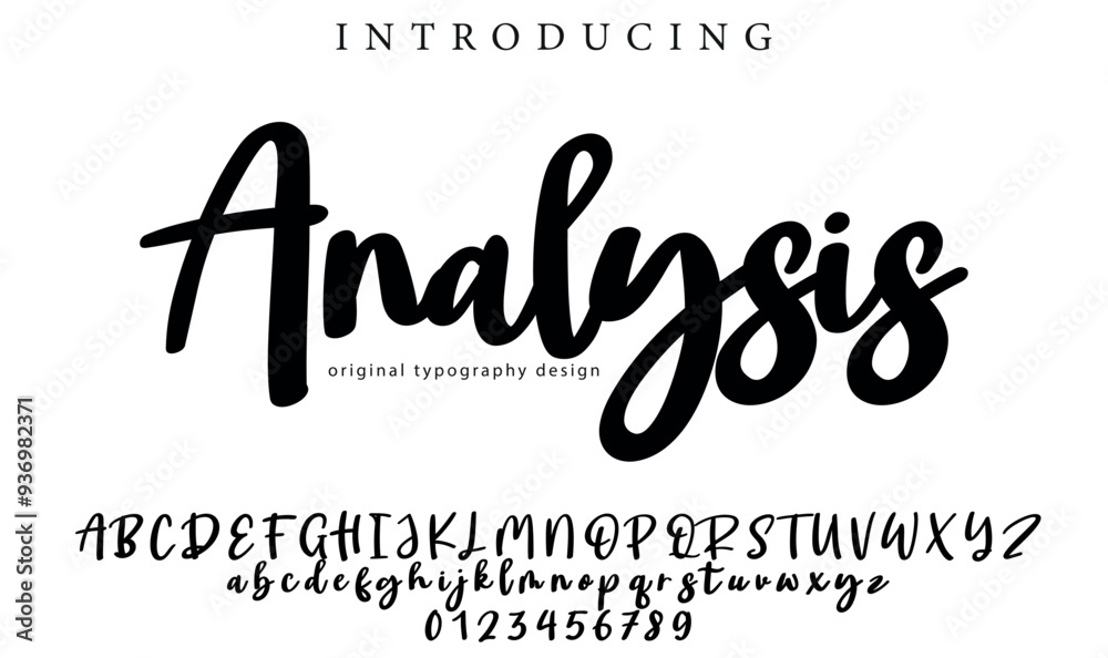 Analysis Font Stylish brush painted an uppercase vector letters, alphabet, typeface Stock Vector ...