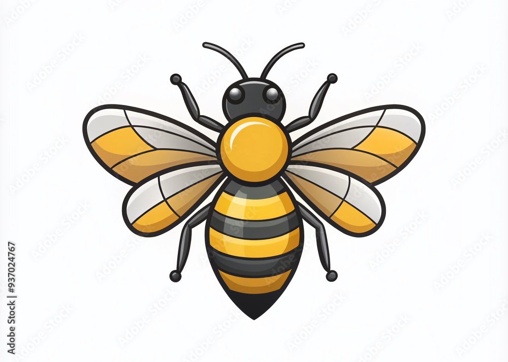 Minimalist vector illustrations single bee character bold black ...