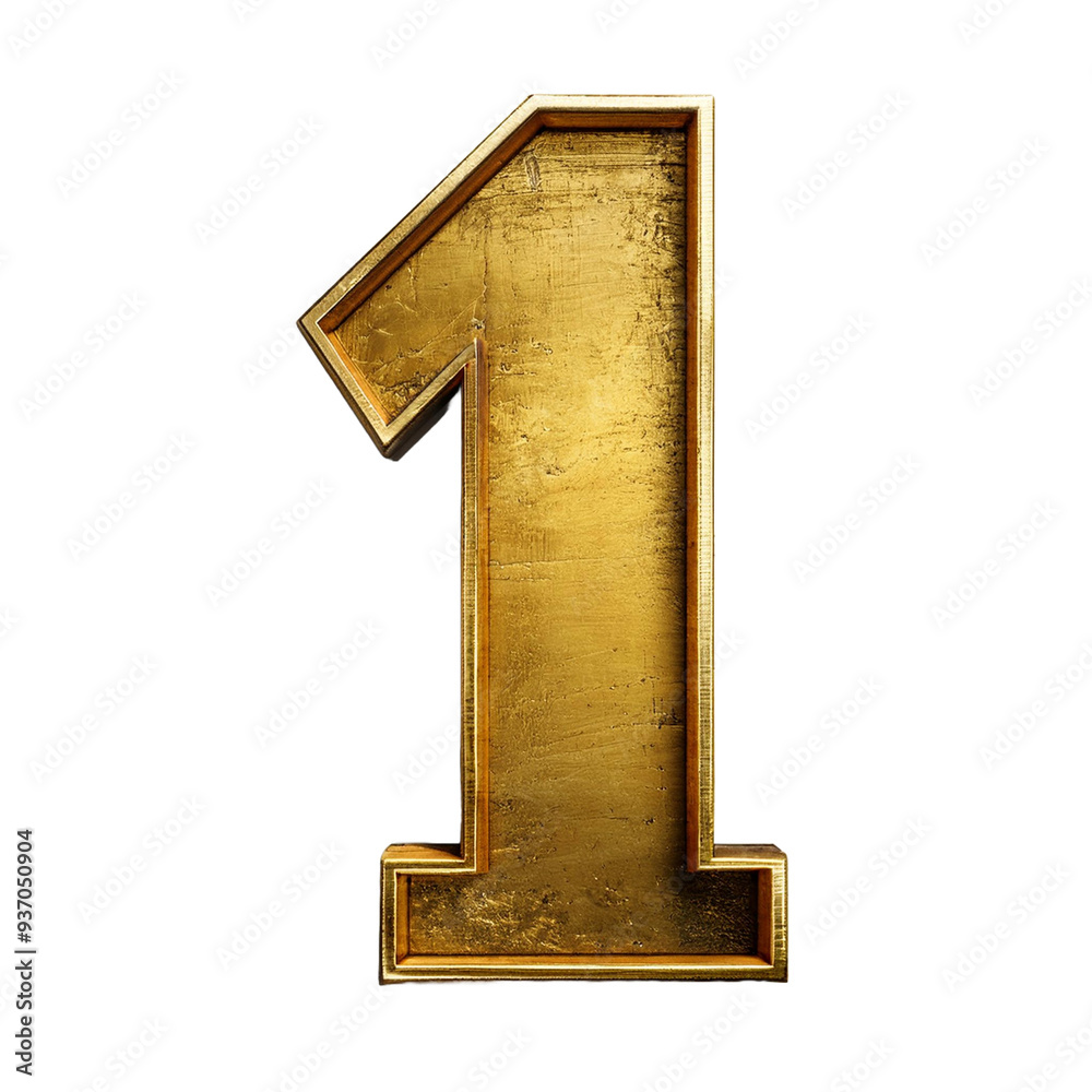 PNG 3D golden number one or 1 Stock Illustration | Adobe Stock