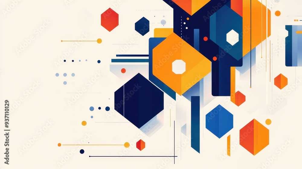 Discover bold ideas with a flat design showcasing striking hexagonal ...