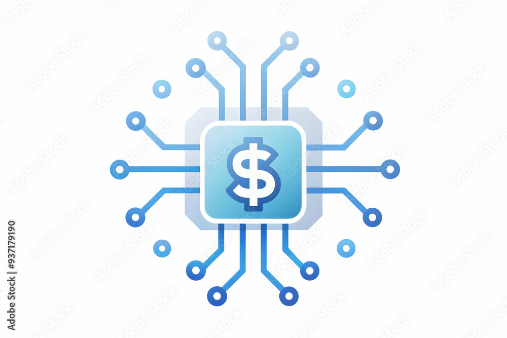 3D Icon as AI algorithm and dollar sign concept as An AI algorithm icon paired with a dollar ...