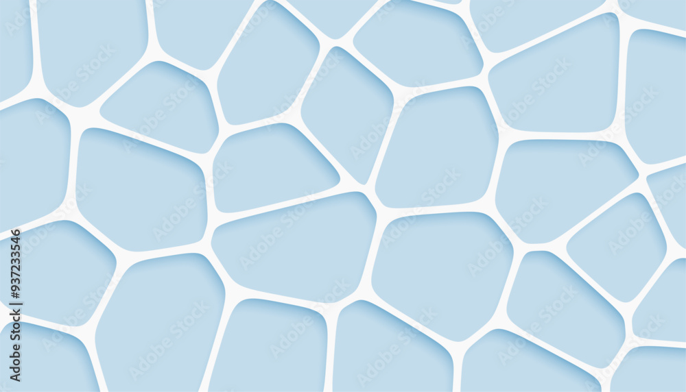 blue and white voronoi grid lines cell structure pattern background ...
