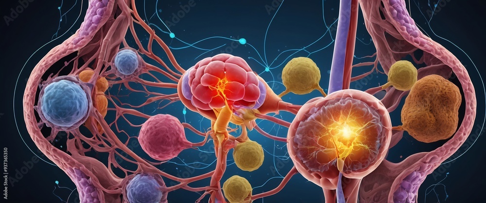 Vibrant Illustration of the Endocrine System Highlighting Hormone ...