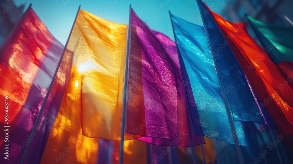 Unity in Diversity - Colorful Display of Various LGBTQ+ Pride Flags ...