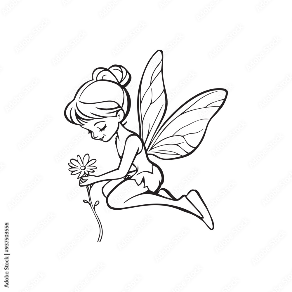 Tinker Bell Outline Design, Tinkerbell Clipart, Tinker Bell holding a ...