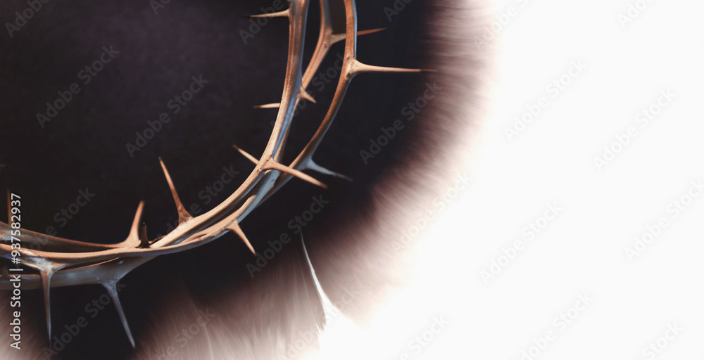 Jesus' suffering on the cross and the crown of thorns symbolizing it ...