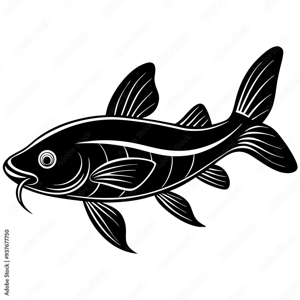 catla fish silhouette Vector Stock Vector | Adobe Stock