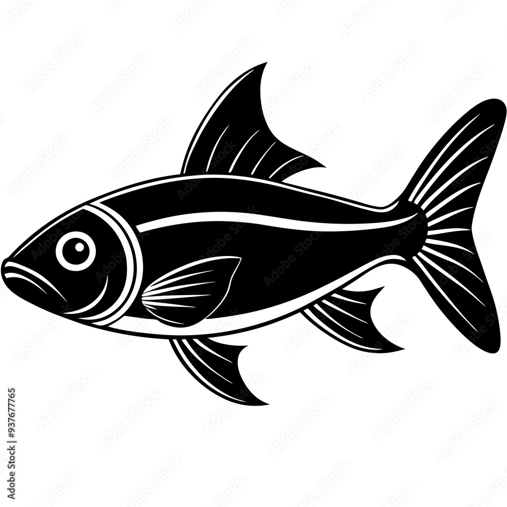 catla fish silhouette Vector Stock Vector | Adobe Stock