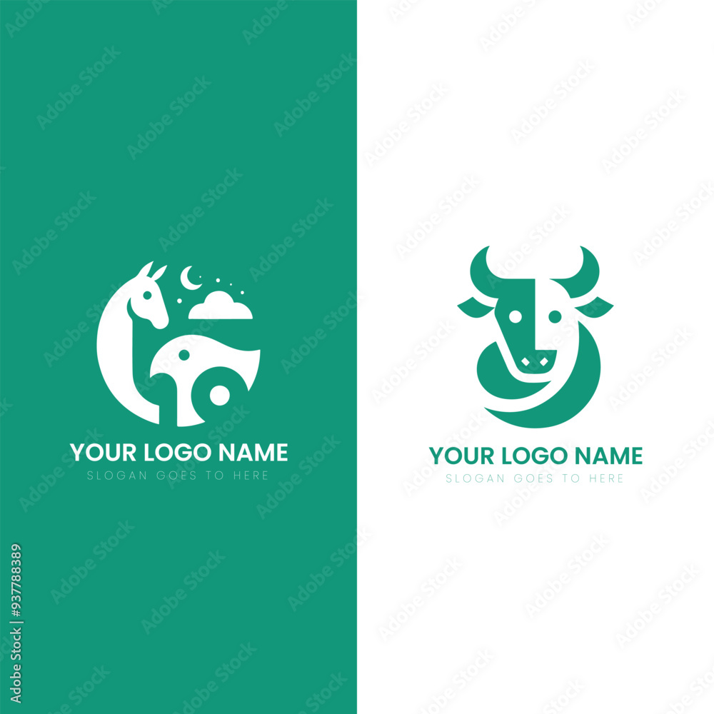 Stock-Vektorgrafik „"Creative Horse and Cow Logo Designs for Brand ...