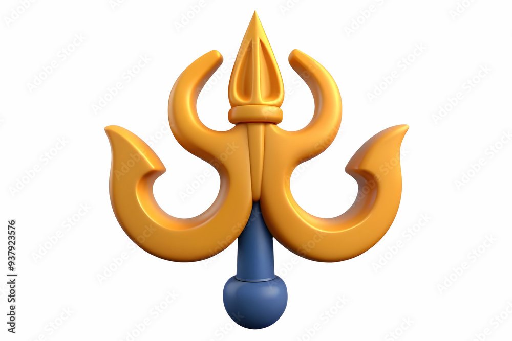 3D Trishul and Om Symbol concept as Vector illustration of a trishul ...